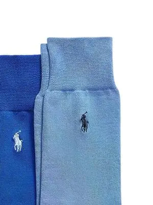 Polo Ralph Lauren Ribbed Embroidered Socks - Blue