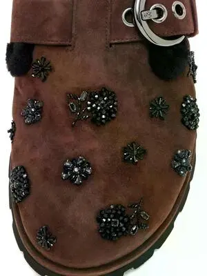 STUART WEITZMAN Buckle-embellished Mules - Brown
