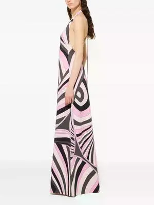 Emilio Pucci Printed V-neck Long Dress