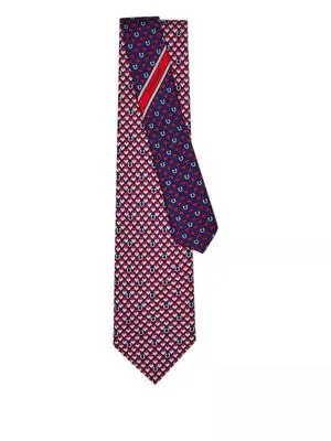 FERRAGAMO Heart And Gancini Print Neck Tie