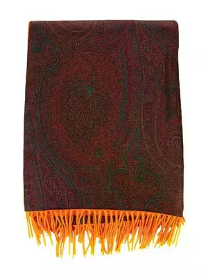 Etro Paisley-pattern Fringed Scarf - Brown