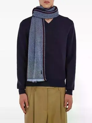 FERRAGAMO Striped-detail Cashmere Scarf