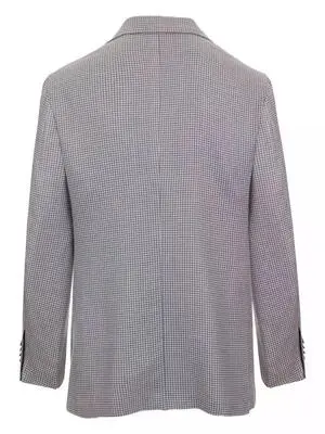 Kiton Houndstooth Pocket Blazer - Grey