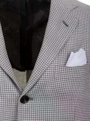Kiton Houndstooth Pocket Blazer - Grey