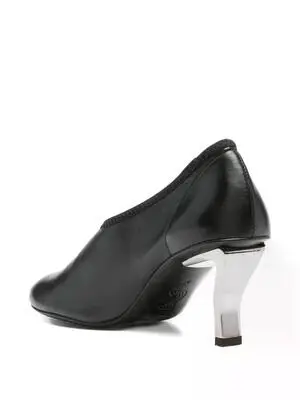 NICOLE SALDANA Sculpted Heel Leather Pumps