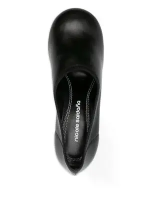 NICOLE SALDANA Sculpted Heel Leather Pumps