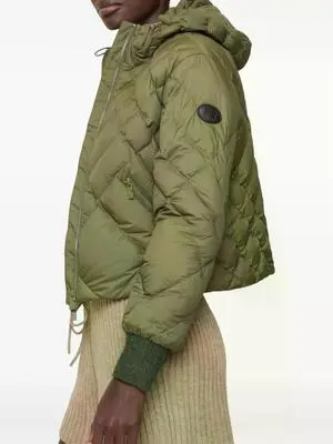 Burberry Check-stitch Hooded Puffer Jacket - Green
