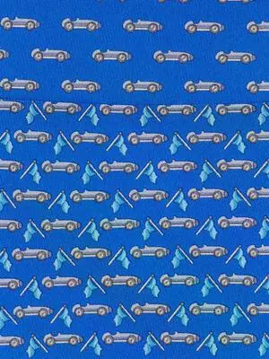 FERRAGAMO Printed Silk Tie - Blue