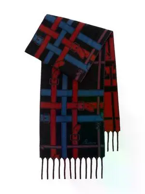 Burberry Belt Check Cashmere Scarf - Blue