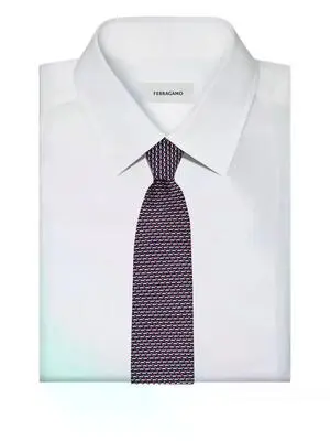 FERRAGAMO Printed Silk Tie - Blue