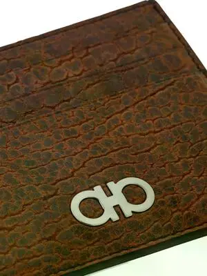 FERRAGAMO Gancini Card Holder - Brown