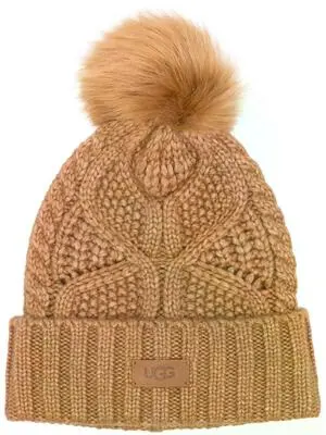 UGG Cable Pom Beanie - Brown