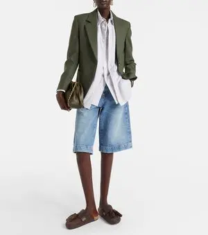 FRAME X Amelia Gray Jort High-rise Denim Shorts