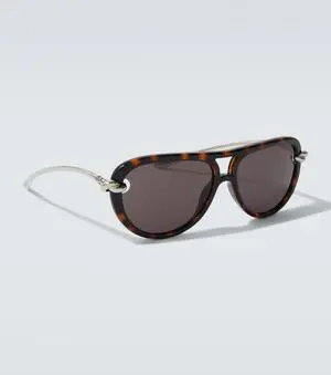 Bottega Veneta Knot Aviator Sunglasses - Brown
