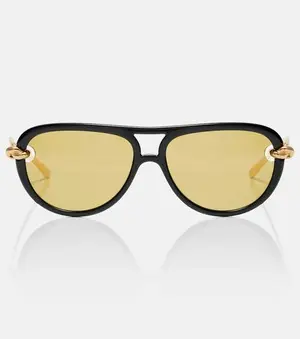 Bottega Veneta Knot Aviator Sunglasses - Black