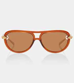 Bottega Veneta Knot Aviator Sunglasses - Brown