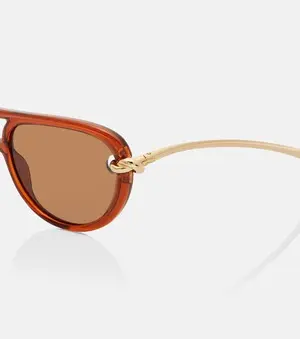 Bottega Veneta Knot Aviator Sunglasses - Brown