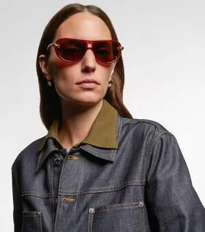 Bottega Veneta Knot Aviator Sunglasses - Brown