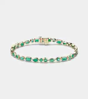 Shay Jewelry 18kt Yellow Tennis Bracelet With Emeralds - Gold