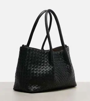Bottega Veneta Pinacoteca Small Reversible Leather Tote Bag - Black