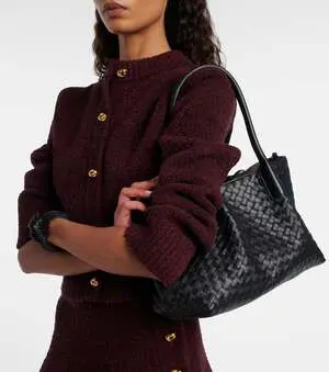 Bottega Veneta Pinacoteca Small Reversible Leather Tote Bag - Black