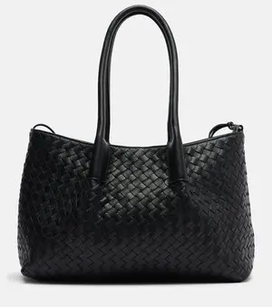 Bottega Veneta Pinacoteca Small Reversible Leather Tote Bag - Black