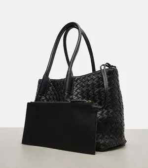 Bottega Veneta Pinacoteca Small Reversible Leather Tote Bag - Black