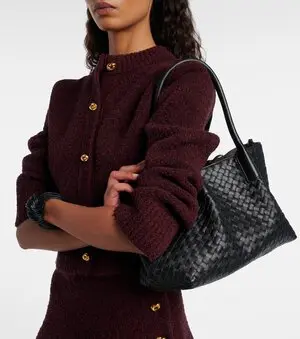 Bottega Veneta Pinacoteca Small Reversible Leather Tote Bag - Black
