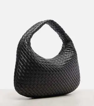 Bottega Veneta Medium Leather Shoulder Bag - Black