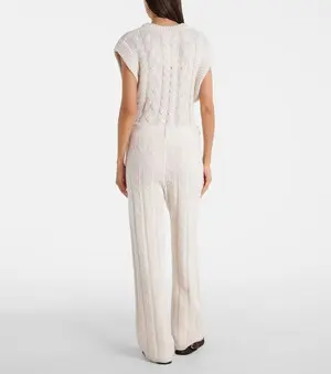 LISA YANG Ebba Low-rise Wide-leg Cashmere Pants - Beige