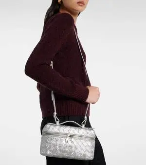 Bottega Veneta Metallic Leather Vanity Bag - Silver