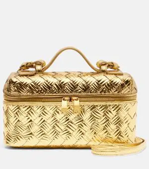 Bottega Veneta Metallic Leather Vanity Bag - Gold