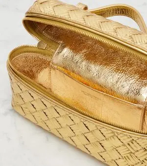 Bottega Veneta Bang Bang Metallic Leather Vanity Bag - Gold
