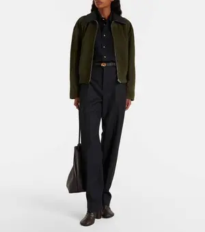 Bottega Veneta Intrecciato Suede Blouson Jacket
