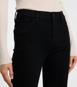 FRAME Icon Mid-rise Flared Jeans - Black