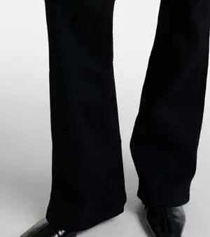 FRAME Icon Mid-rise Flared Jeans - Black