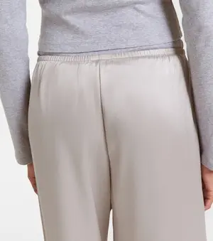 LESET Satin Wide-leg Pants - Grey