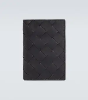 Bottega Veneta Intrecciato Leather Card Holder - Black