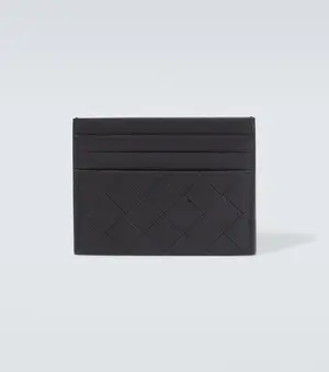 Bottega Veneta Intrecciato Leather Card Holder - Black