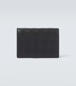 Bottega Veneta Intrecciato Leather Card Holder - Black