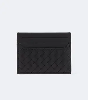 Bottega Veneta Intrecciato Leather Card Holder - Black