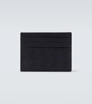 Bottega Veneta Intrecciato Leather Card Holder - Blue
