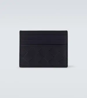 Bottega Veneta Intrecciato Leather Card Holder - Blue