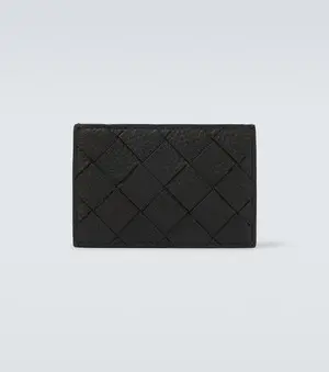 Bottega Veneta Intrecciato Leather Card Holder - Green