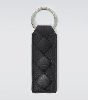 Bottega Veneta Intrecciato Leather Keychain - Black