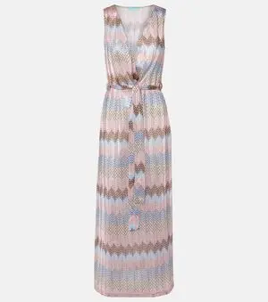 Melissa Odabash Bria Belted Knitted Maxi Dress - Multicoloured