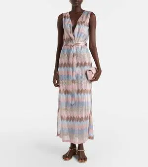 Melissa Odabash Bria Belted Knitted Maxi Dress - Multicoloured