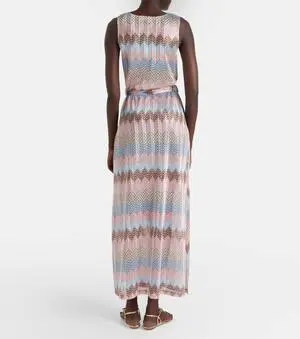 Melissa Odabash Bria Belted Knitted Maxi Dress - Multicoloured