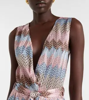 Melissa Odabash Bria Belted Knitted Maxi Dress - Multicoloured