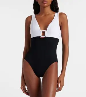 KARLA COLLETTO Mira Colorblocked Swimsuit - Black